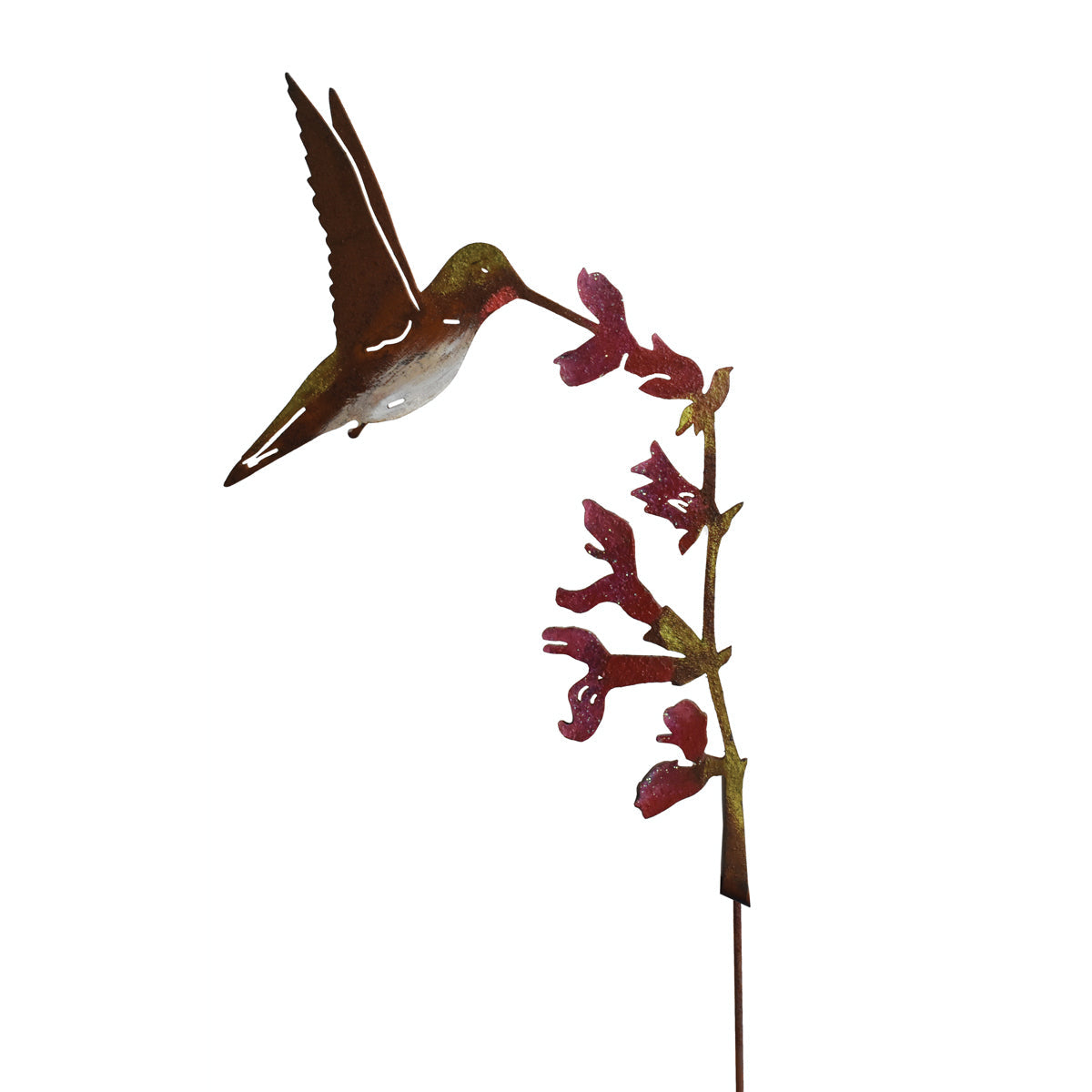 Hummingbird on Flower Stake - Rusty Birds - Unique Garden Art– Elegant ...